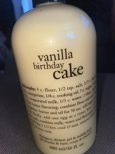 Philosophy Vanilla Birthday Cake Shampoo Bath Shower Gel 16oz NEW 3 in ...
