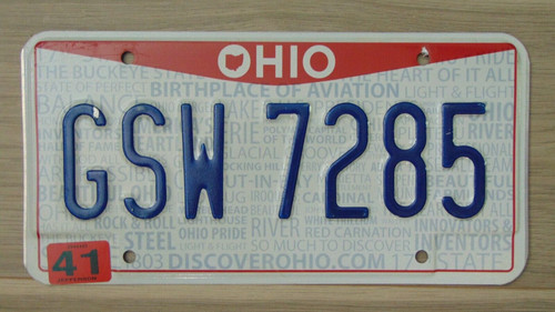 2013 OHIO passenger license plate GSW 7285 | eBay