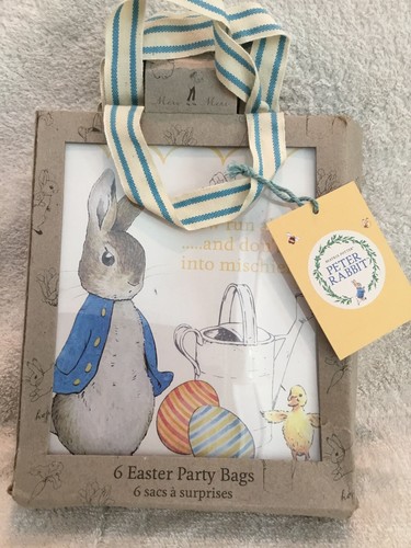NEW Peter Rabbit Party Bags Easter Party Bags ~ Cloth handles ~ Qty 6 ...