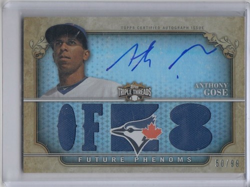 2013 TOPPS TRIPLE THREADS ANTHONY GOSE ROOKIE JERSEY ON CARD AUTOGRAPH ...