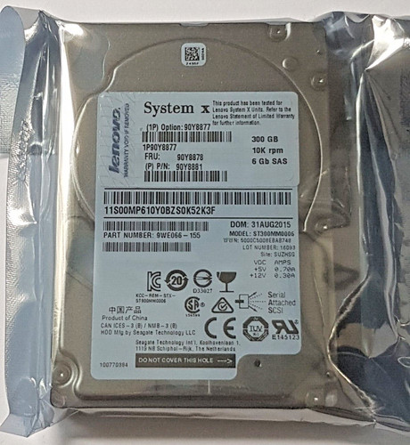 300 GB SAS Lenovo System x 90Y8877 ST300MM0006 10K 64MB 2.5" Festplatte ...