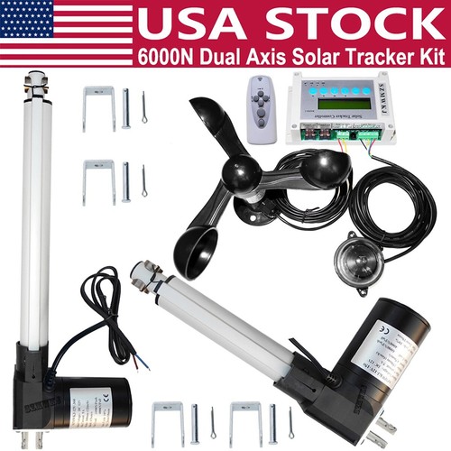 Complete 6000N LCD Dual Axis Solar Tracking Solar Panel Tracker Anemometer Kits | eBay