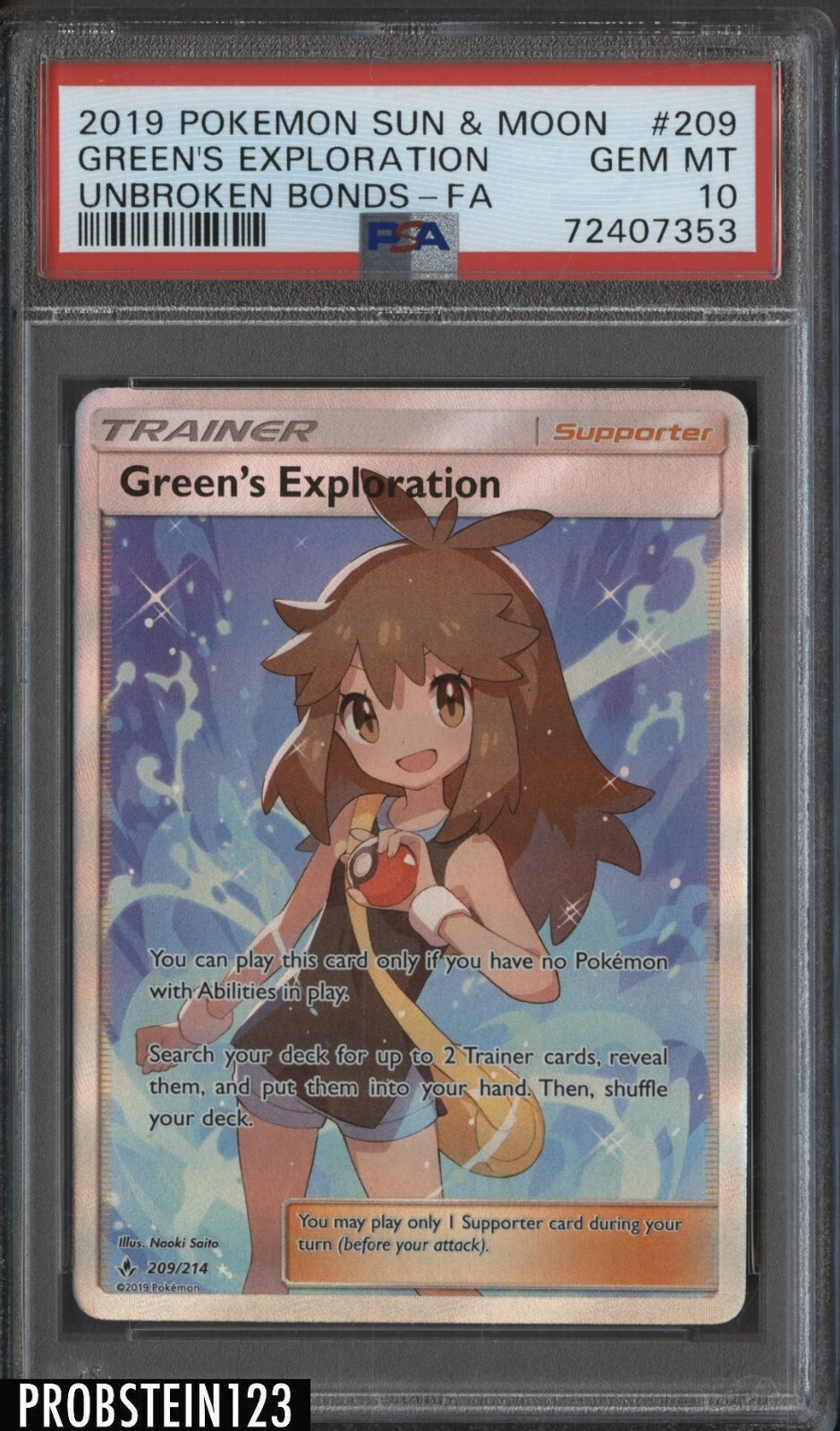 Green's Exploration 2019 Sun & Moon: Unbroken Bonds #209/214 Holo (Full ...