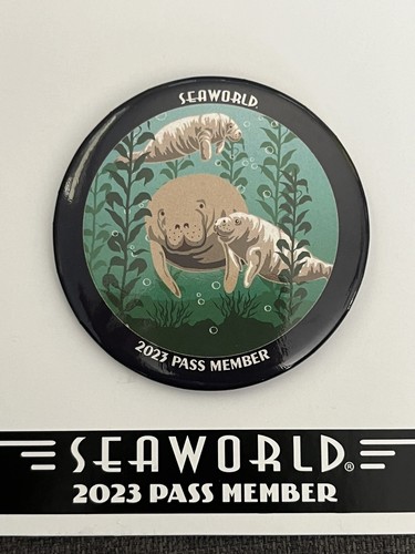 SeaWorld Orlando Manatees Pass Member 2023 Button Pin | eBay