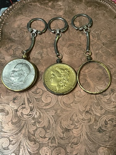 #7 Morgan Eisenhower 1$ Dollar Coin Bezel Holder Keychain | eBay