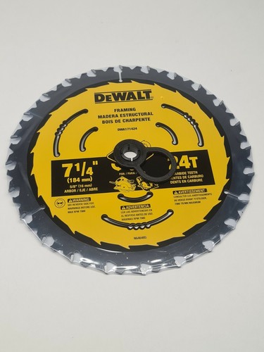 DEWALT DWA171424 7-1/4-Inch 24-Tooth Circular Saw Blade New | eBay