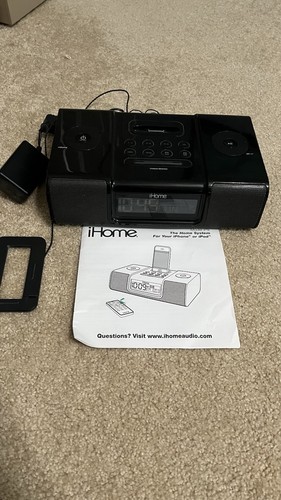 Vintage iHome IP9 Clock Radio, Dual Alarm, AC, Audio Dock, Aux Black | eBay