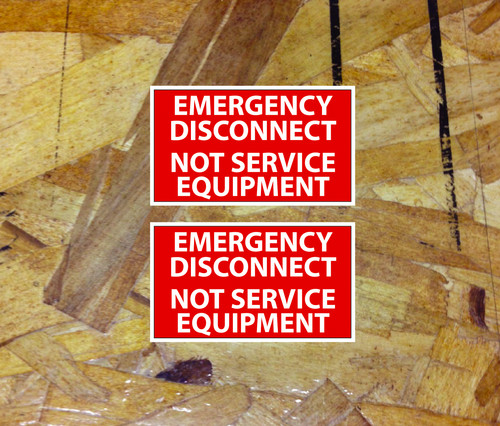 Emergency Disconnect Not Service Equipment Sticker Decal Electrician ...