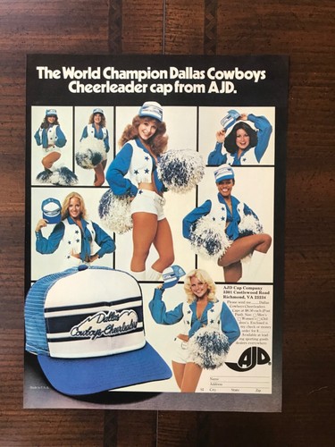 1978 vintage original print ad AJD Cap Company Dallas Cowboys ...