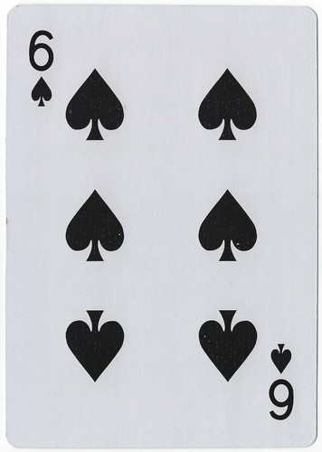 Jumbo Giant Playing Card 6 Six of Spades Junk Smash Journal Scrapbook ...