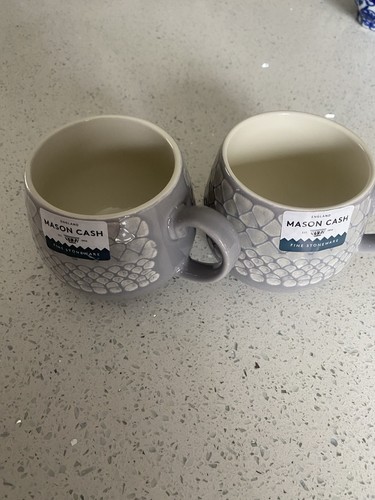 Set of 2 Mason Cash Mugs Rustic Grey Impressions Embossed Tea Coffee Mugs 350ml | eBay