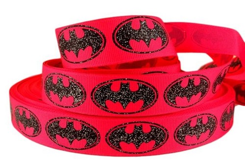 Batman Pink Glitter 1" Wide Repeat Ribbon Sold in Yards - USA SELLER | eBay