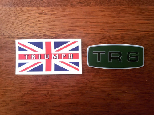 Triumph TR6 Badge and Triumph Union Jack Vinyl Full Color Sticker Label ...