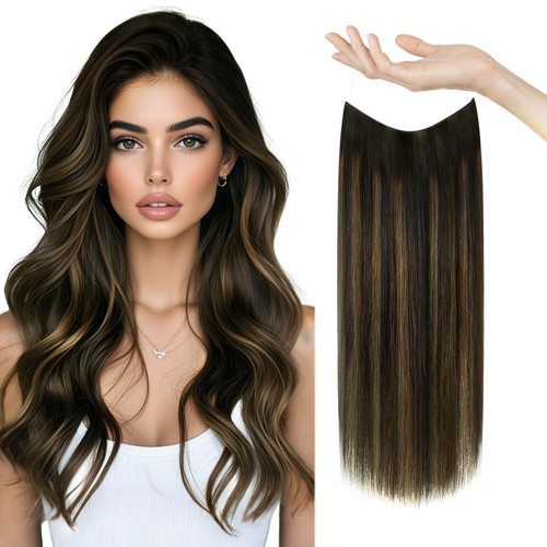 Wire Hair Extensions Real Human Hair Fish Line Human Hair Extensions ...