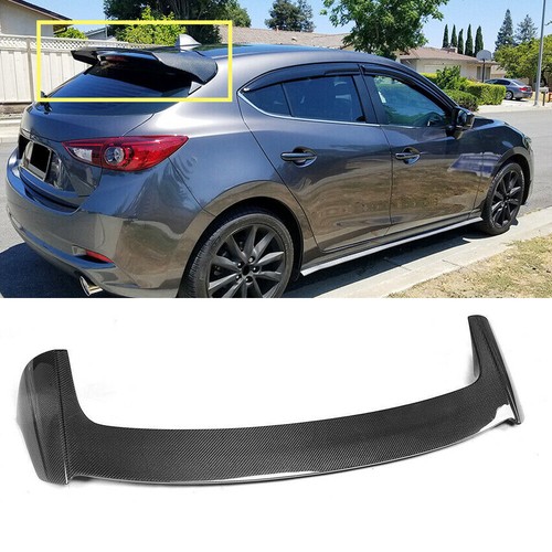 For Mazda 3 Axela Hatchback 14-19 Real Carbon Rear Roof Spoiler Window ...