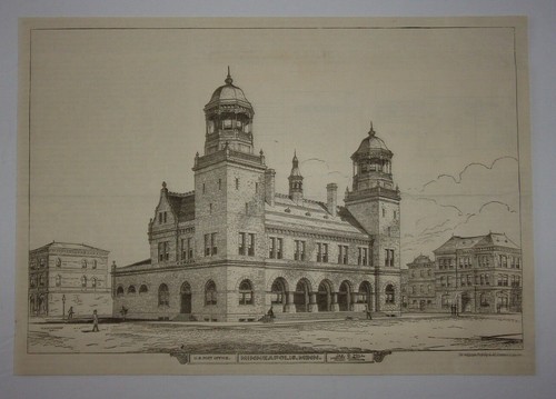 1884 U.S. Post Office Minneapolis, Minnesota Engraving | eBay
