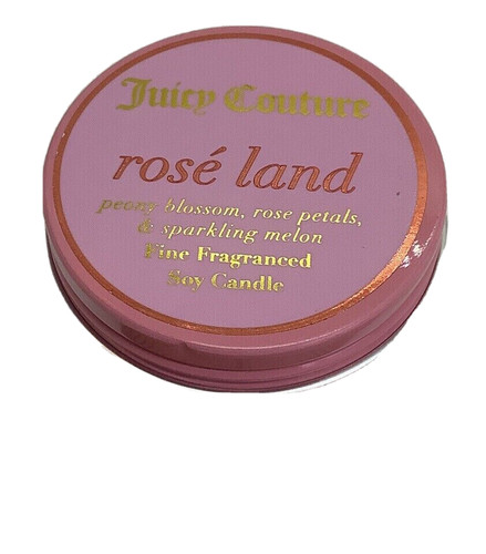Juicy Couture Rose Land Soy Candle Peony Blossom Rose Petals 1oz Travel ...