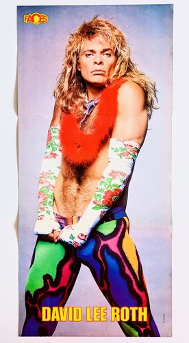 DAVID LEE ROTH BAND~SEXY 1987 CENTERFOLD 11X23 POSTER~PINUP CLIPPING ...