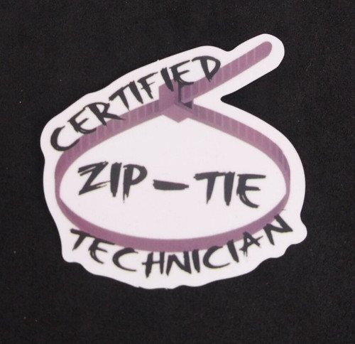 Certified Zip Tie Technician Purple Zip Tie Sticker 1.78" x 2" (AAJ) | eBay