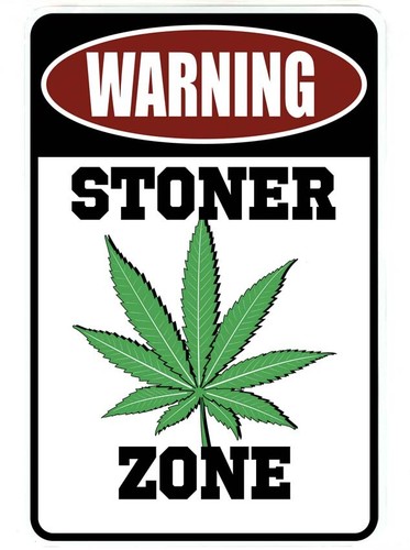 Warning Stoner Zone sign Metal funny man cave marijuana cannabis decor ...
