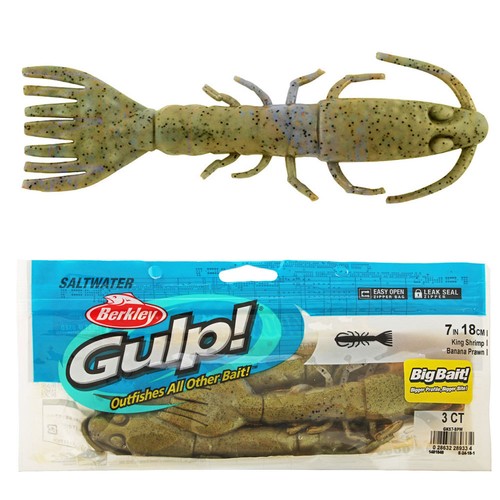 Berkley Gulp King Shrimp Soft Bait 18cm Qty 3 Banana Prawn | eBay Australia
