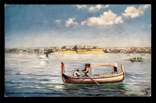Tuck Dghaisa boat Royal Naval Hospital grand harbour Valetta Malta ...