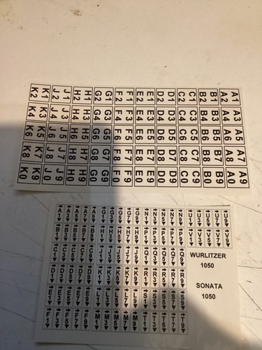 WURLITZER 1050 SONATA 1050 MAGAZINE TOP AND BOTTOM RECORD LOCATION ...