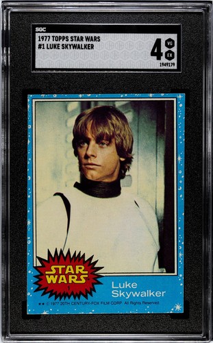 1977 Topps Star Wars #1 Luke Skywalker Rookie SGC 4 VG-EX | eBay