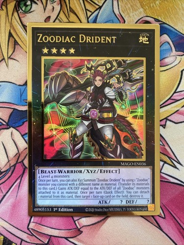 Yugioh! Zoodiac Drident - MAGO-EN036 - Premium Gold Rare - 1st Edition ...