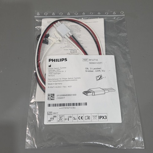 PHILIPS M1671A 989803145091 ECG 3-LEADWIRE PINCH/GRABBER ADULT CABLE | eBay