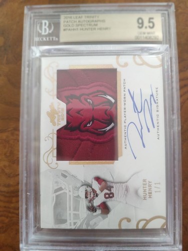 2016 LEAF TRINITY HUNTER HENRY AUTO/ PATCH BGS 9.5/10 1/1 !! | eBay