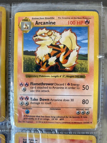 Pokemon Arcanine Base Set Shadowless 23/102 Card | eBay