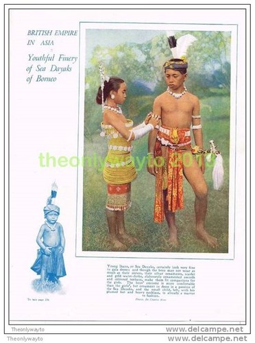 SEA DYAKS (YOUNG IBANS) OF BORNEO, BOOK ILLUSTRATION, c1930 | eBay