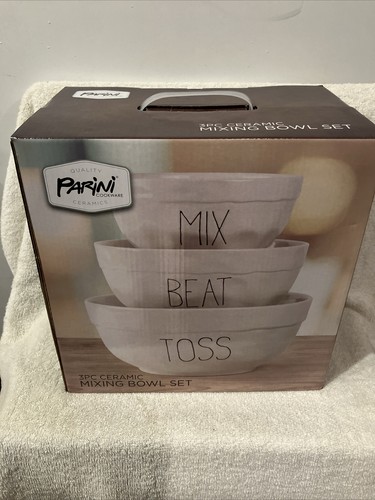 Parini Ceramic 3 Piece Mixing Bowl Set; New in Box | eBay