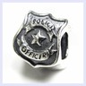 Sterling Silver 925 European Charm Police Officer Badge Fire Department ...