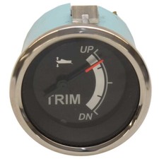 Teleflex Boat Trim Gauge 67365 | Sterling Silver Black Mercury 2 Inch