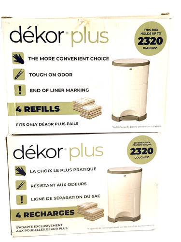 Dekor Plus Diaper Pail Refills 2 Boxes of 2320 = 4640 Total | eBay