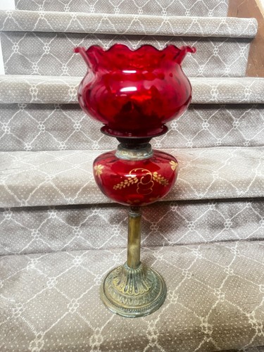 Antique cranberry Glass Table Lamp | eBay