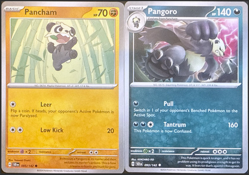 Pangoro - 093/142 + Pancham - 085/142 - Stellar Crown - Evolution Set ...