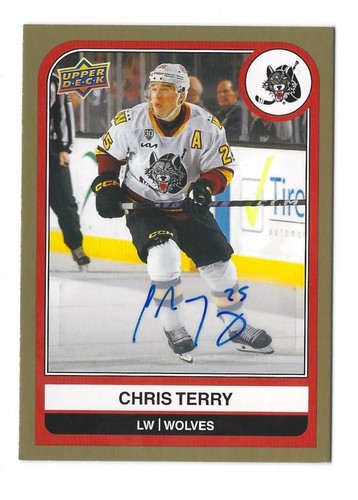 2023-24 Upper Deck AHL Autograph #16 Chris Terry GOLD Wolves | eBay