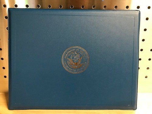 US Navy Diploma Holder Binder Blue NSN 7510-00-482-2994 Item # 12012 ...