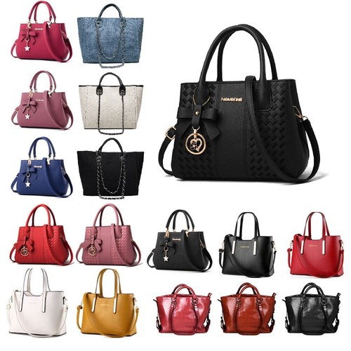 Women Lady Leather Handbags Shoulder Messenger Satchel Tote Crossbody ...