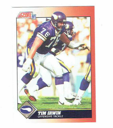 Tim Irwin Vikings Defensive Tackle #145 Score 1991 Football Card | eBay