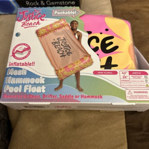 NEW! Justice Inflatable Mesh Hammock Pool Float, 44" 6+ years FREE ...