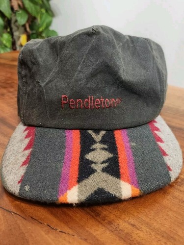 Pendleton Gray Strap Back Hat Wool Bill Aztec Design | eBay