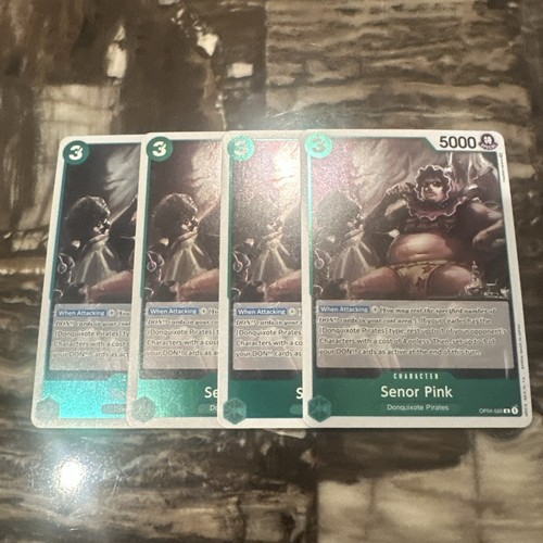 FULL PLAYSET: Senor Pink OP04-026 One Piece Kingdoms of Intrigue Foil ...