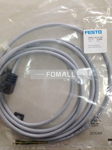 1Pcs New For FESTO plug and socket with cable KMEB-1-24-2,5-LED 151688 ...