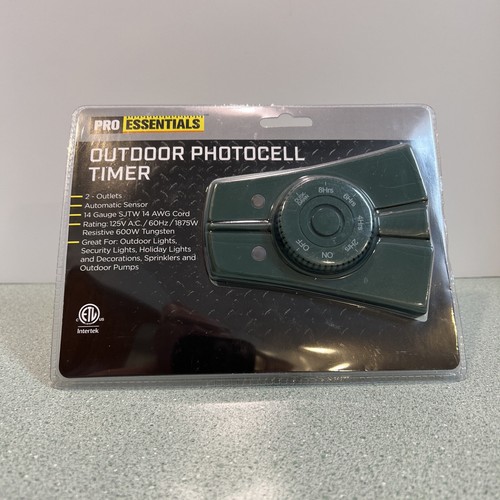 Outdoor Timer 2 Plug Outlets Automatic Dusk Sensor Photocell Pro ...