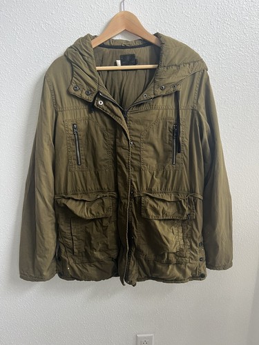 VOLCOM men’s 3 in 1 army green nylon heavy-weight hooded jacket coat ...