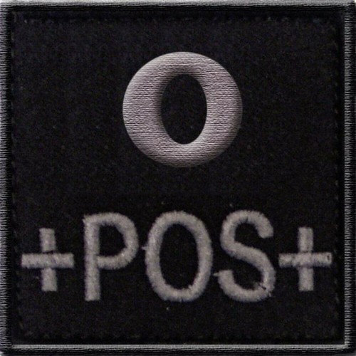 Lot Of 5 Patches O+ Black Blood Group O Positive Emergency Rhesus ...